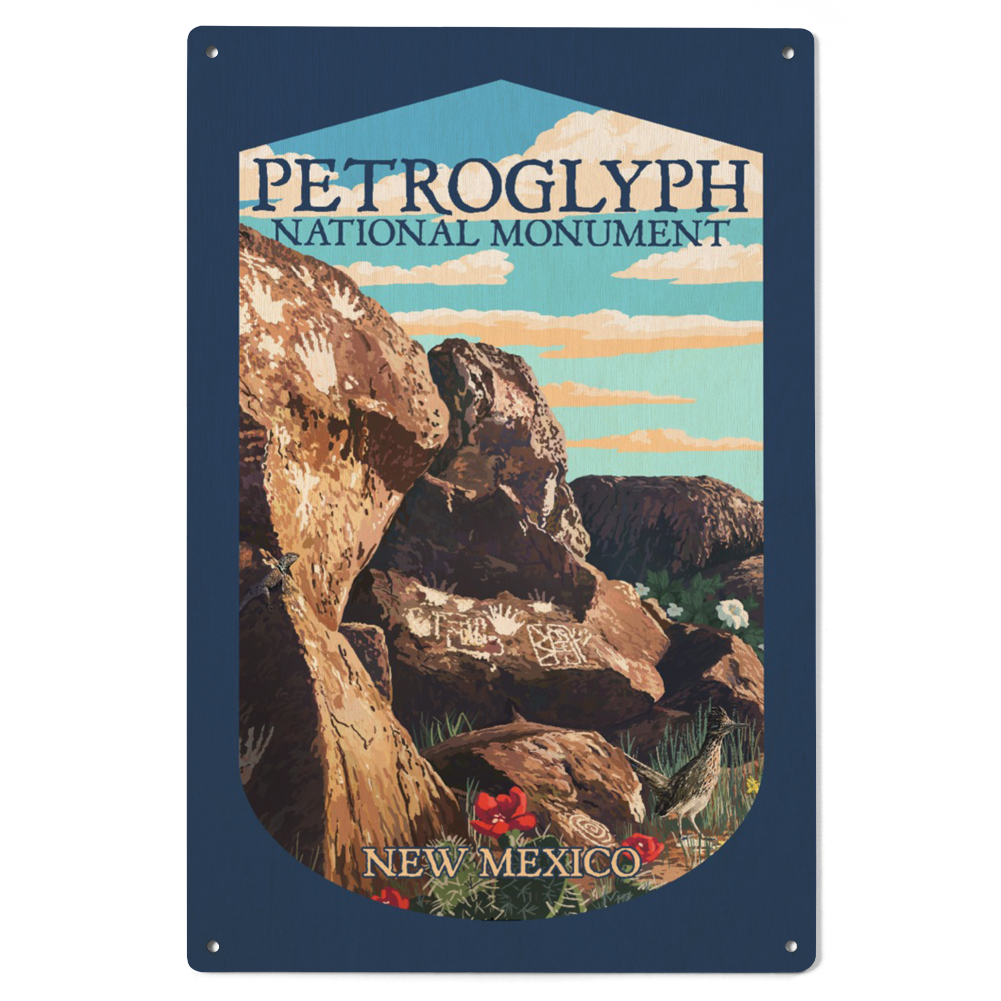 Petroglyph National Monument, New Mexico, Contour Birch Wood Wall Sign ...