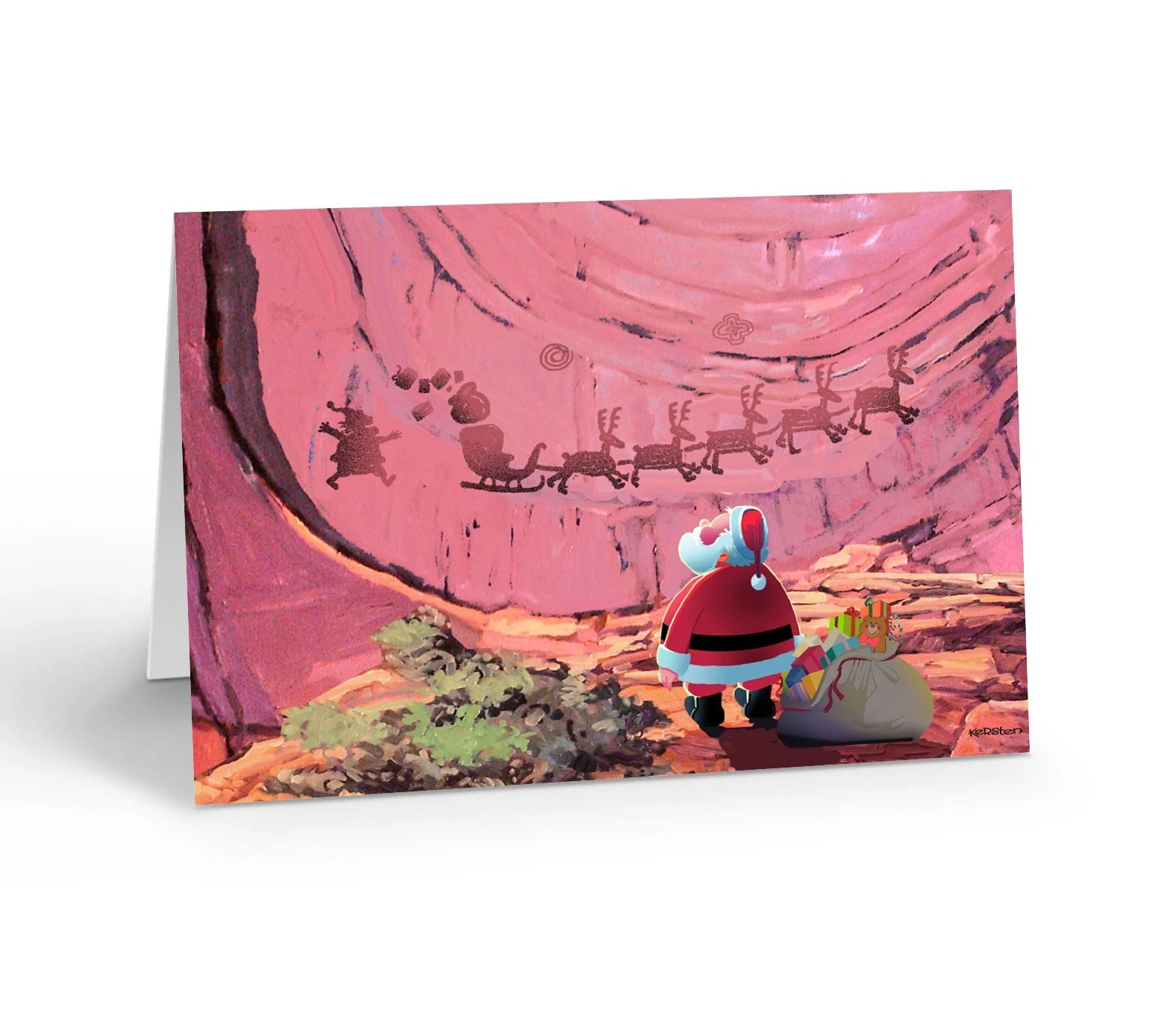 Petroglyphs Christmas Cards | Santa'S Ancient Flight Holiday Cards ...