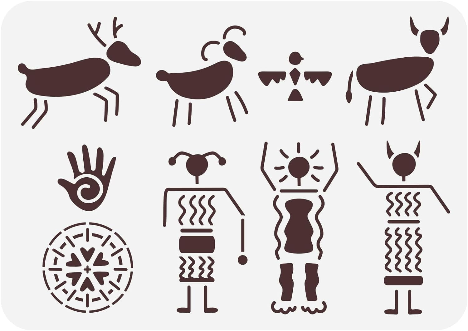 Petroglyphs Stencils for Painting 11.7x8.3inch Rockwork Border Painting ...