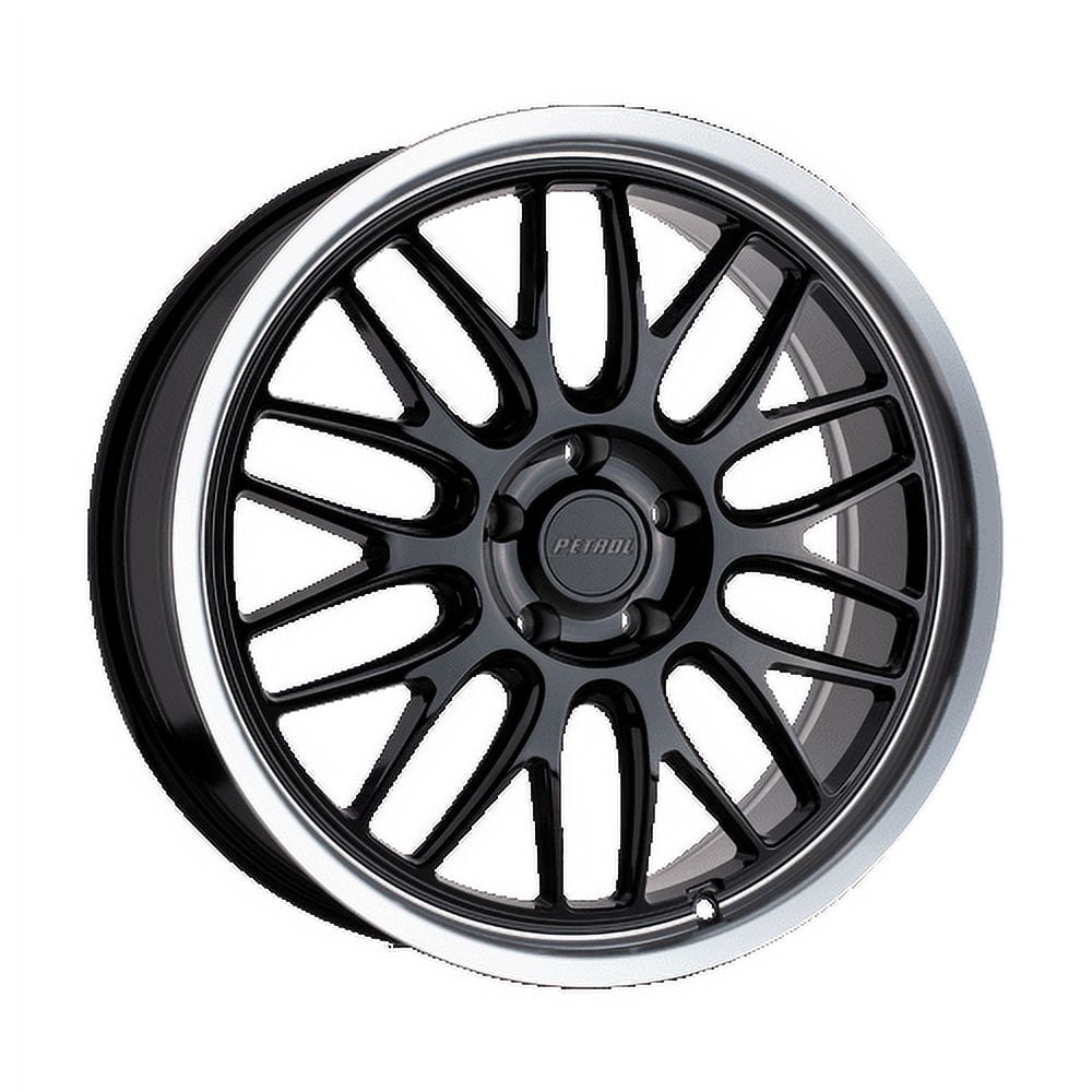 Petrol P4C 18X8 5X108 40Et 72.1Cb Gloss Black W/ Machined Cut Lip Wheel ...