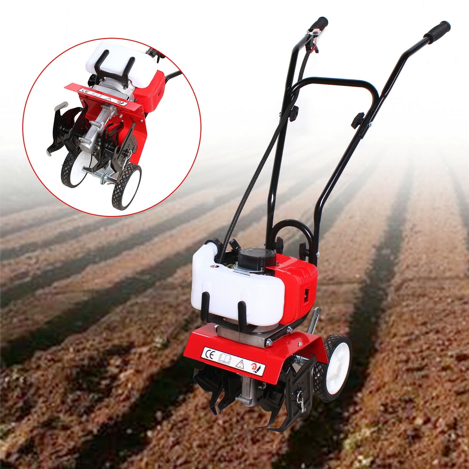 52CC Petrol Mini Garden Tillers with 2 Stroke Engine, Gas Roto Small ...