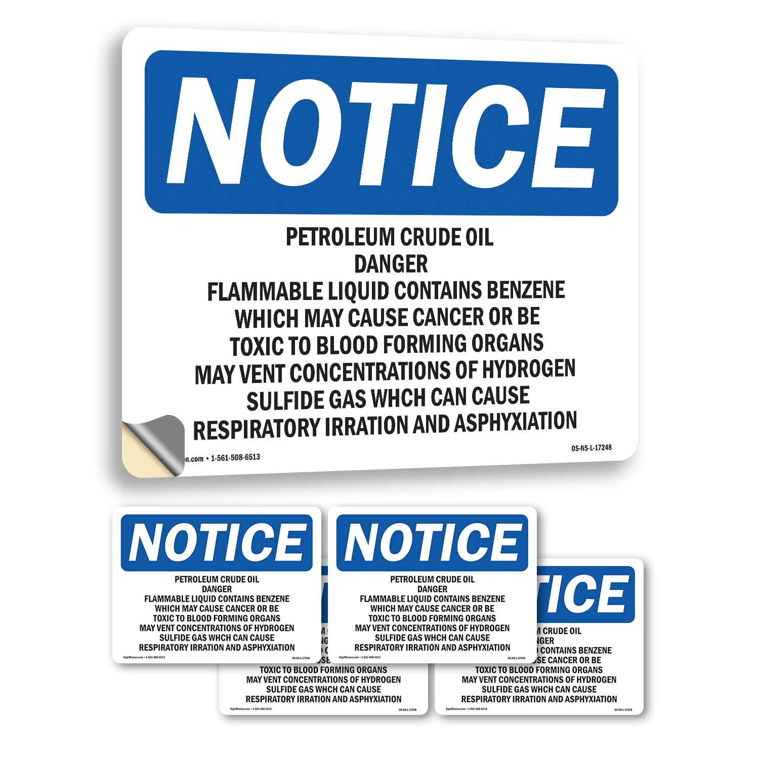 Petroleum Crude Oil Danger Flammable Liquid OSHA Notice Vinyl Decal ...