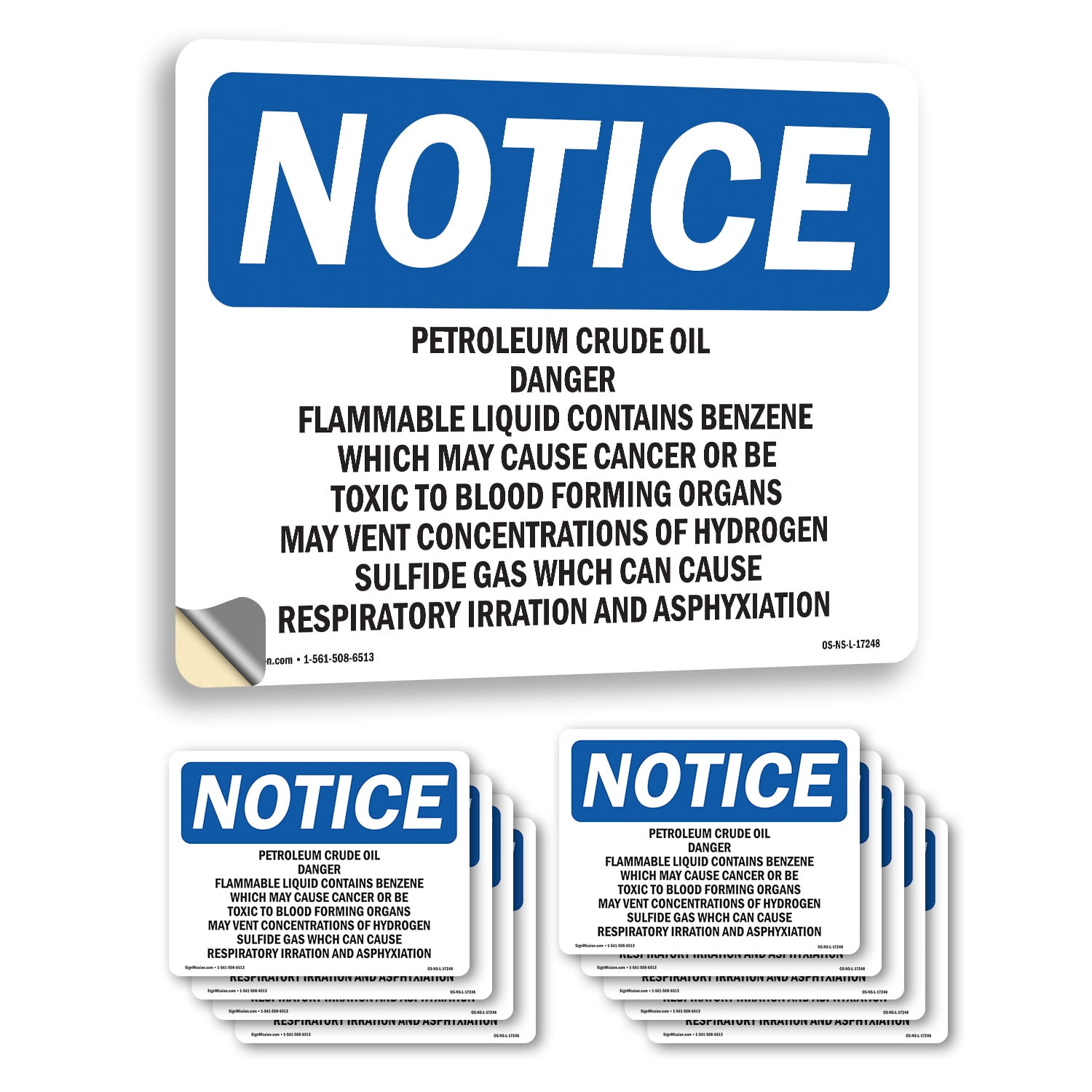 Petroleum Crude Oil Danger Flammable Liquid OSHA Notice Vinyl Decal ...