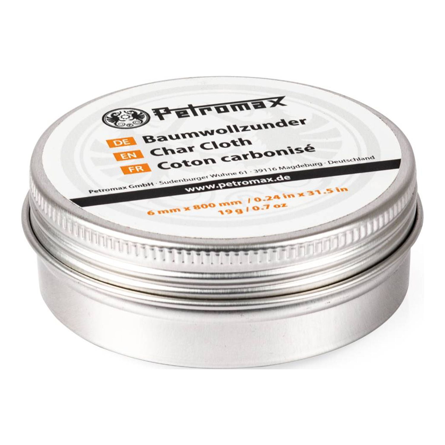 Petromax Tinder for Fire Starter, Natural Char Cloth Packed Inside a ...