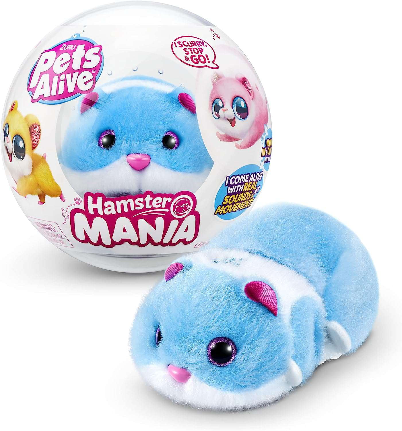 Pets Alive Hamster Mania BLUE Electronic Plush Pet [20+ Sounds ...