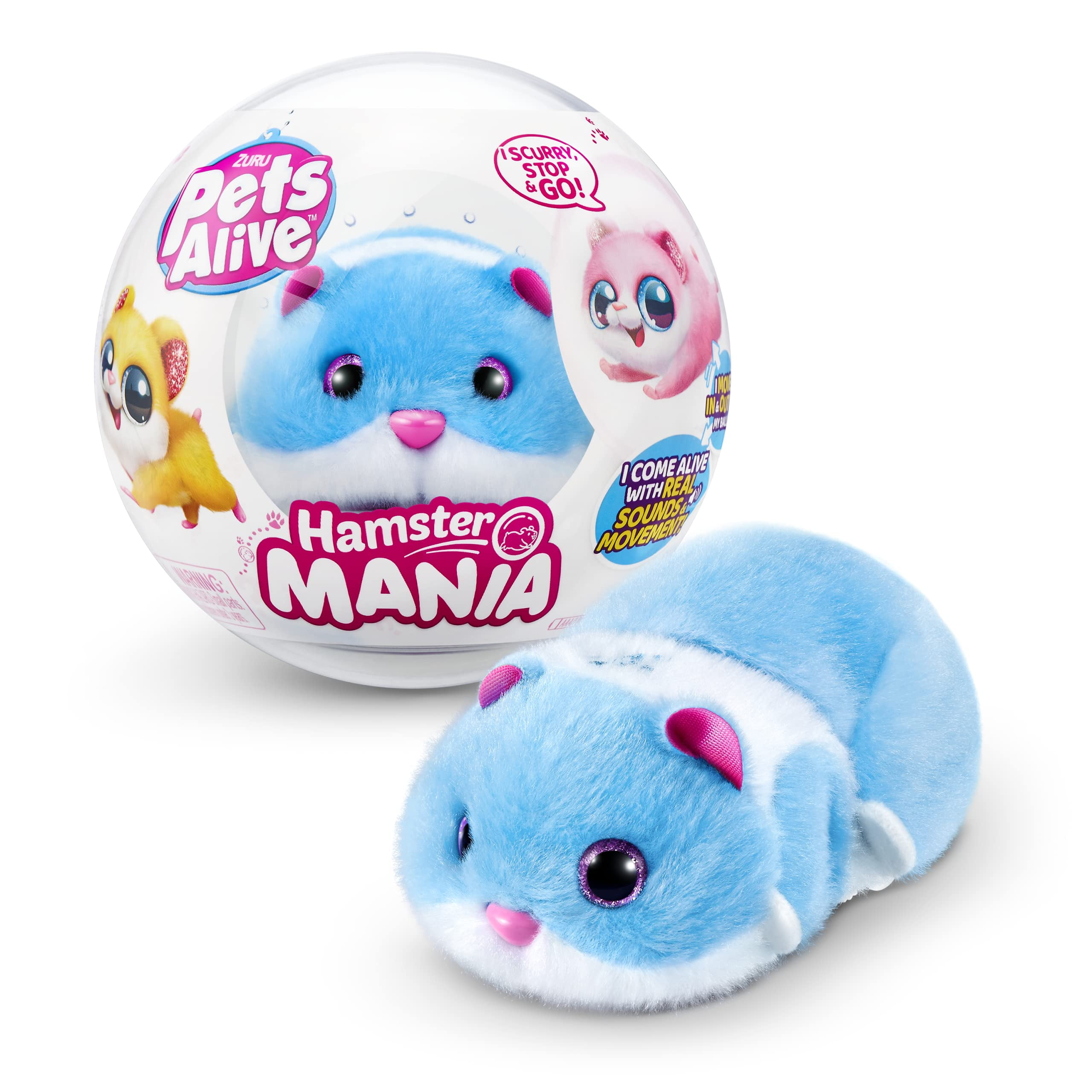 Pets Alive Hamstermania Blue, Electronic Hamster Toy, 20+ Sounds ...