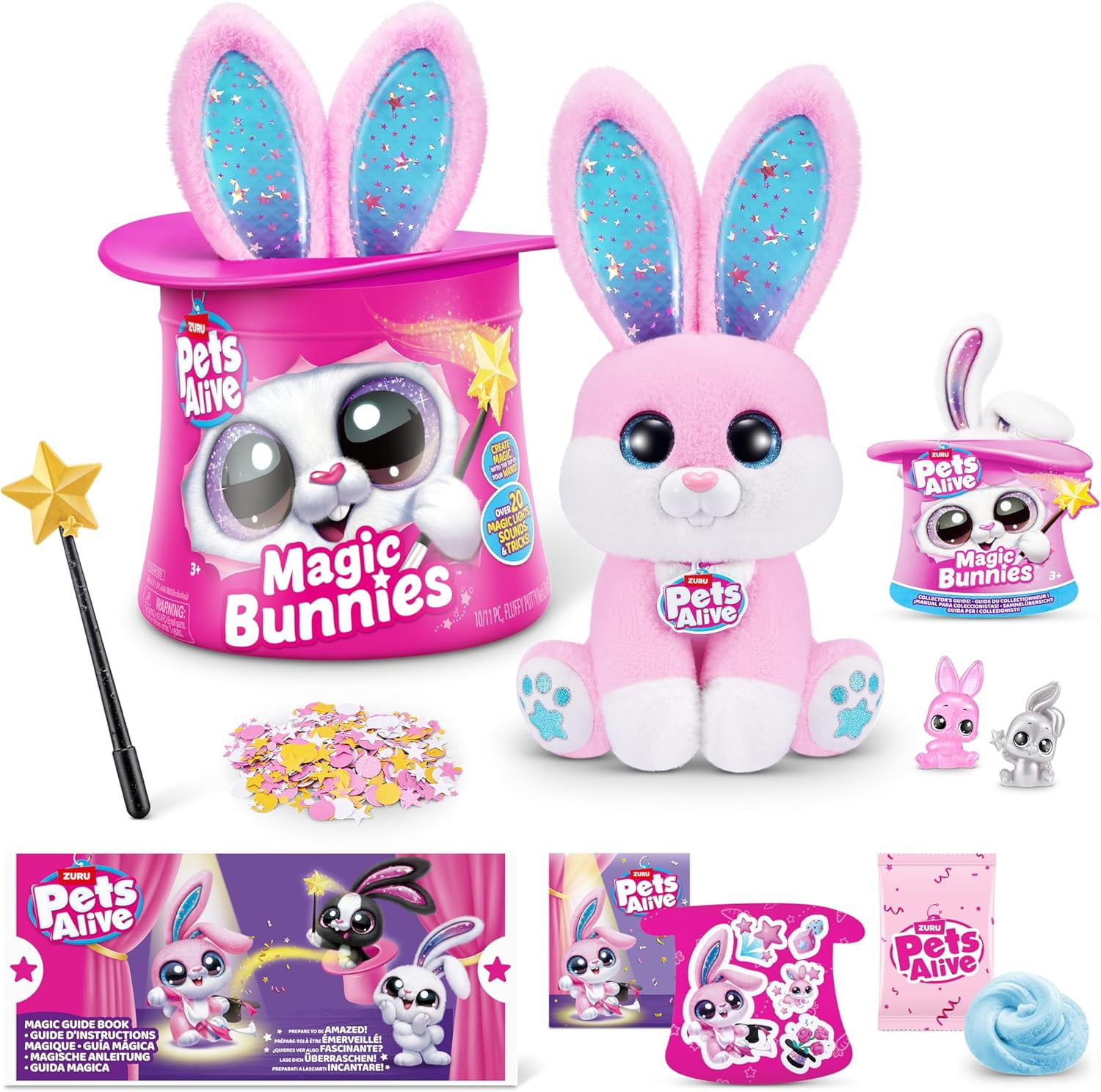 Pets Alive Magic Bunnies Candy Surprise Mystery Plush Hat (PINK Bunny ...