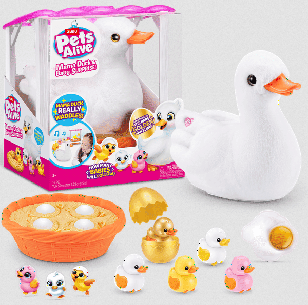 Pets Alive Mama Duck & Baby Surprise, Nurturing Play Surprise Hatching ...