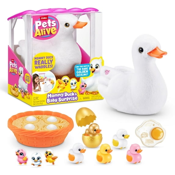 Pets Alive Mommy Duck & Baby Surprise, Nurturing Play Surprise Hatching ...