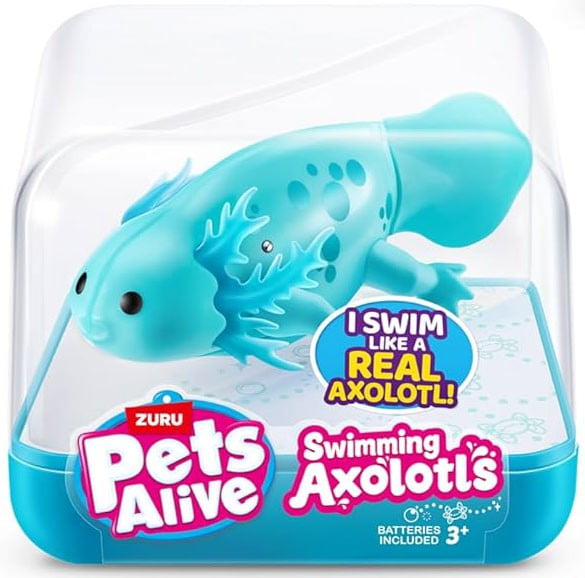 ZURU Pets Alive Swimming Axolotl, Teal Robotic Toy, Swims in Five ...