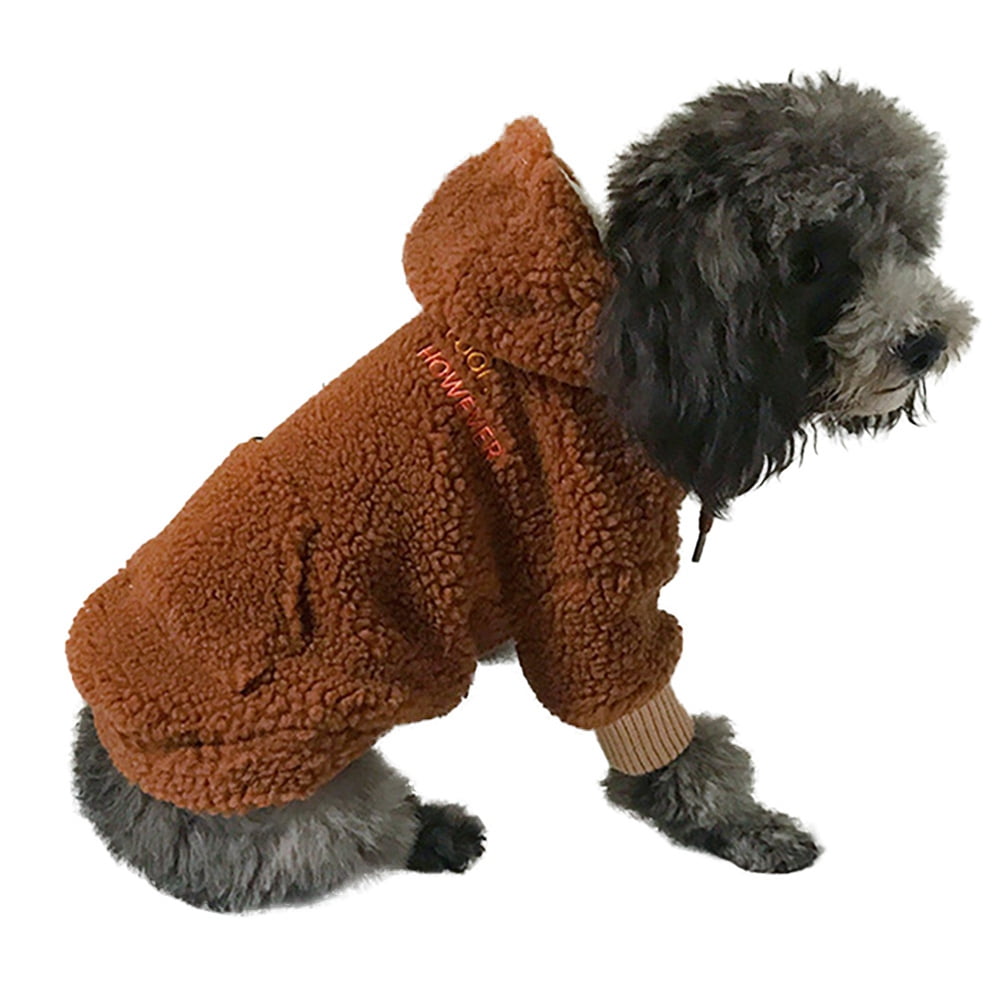 Pets Clothes French Bulldog Winter Warm Pets Coat Fleece Hoodie Dog ...