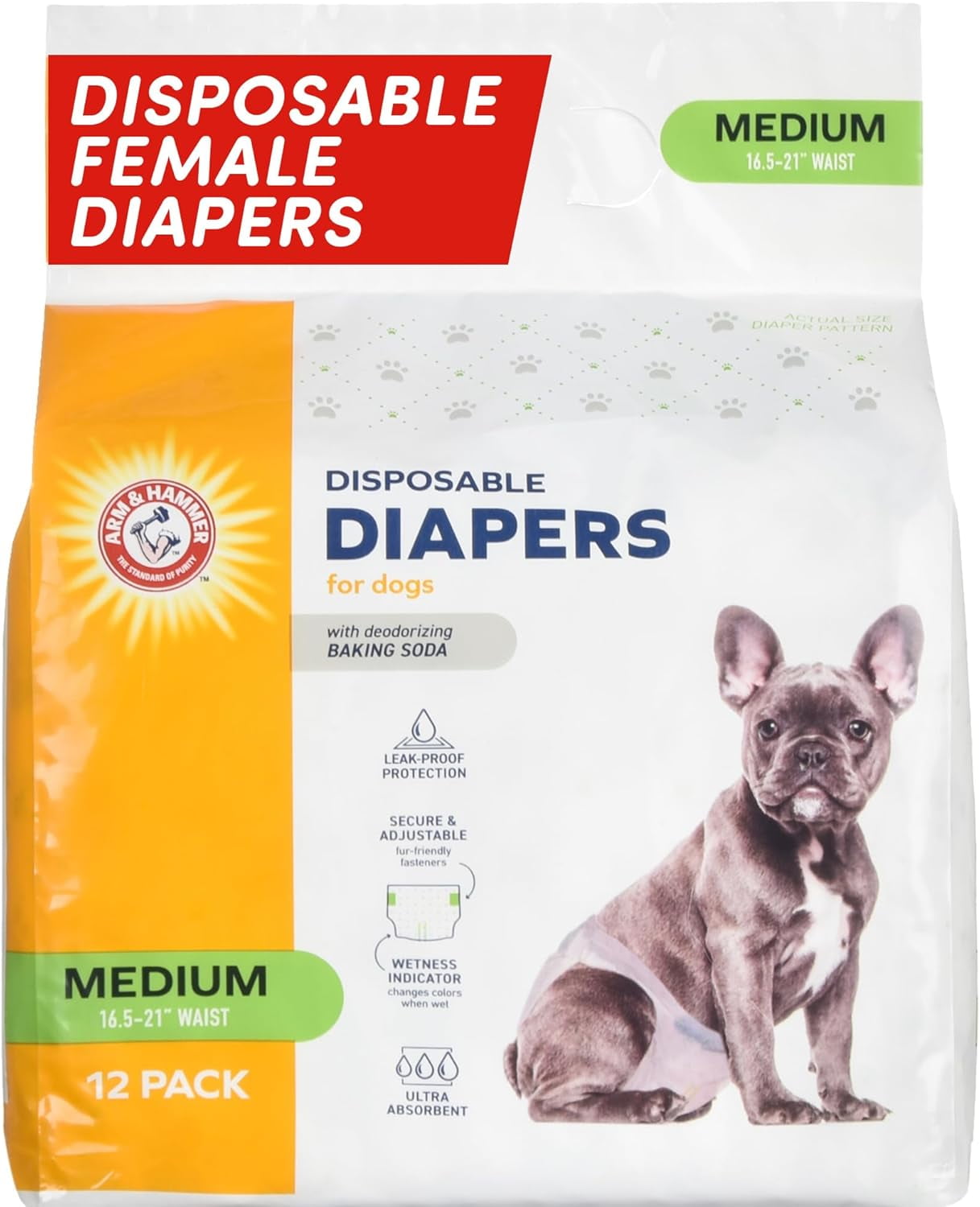 Pets Disposable Female Dog Diapers - Adjustable, Leak Proof, Ultra ...