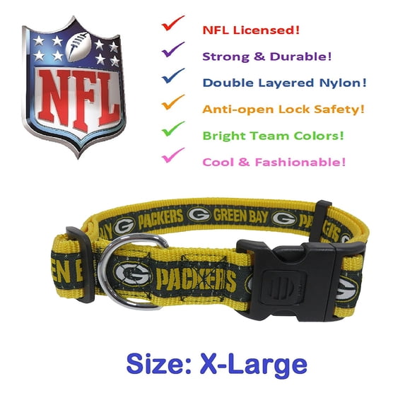 Pets First NFL Green Bay Packers Dog Collar - Heavy-Duty, Durable ...
