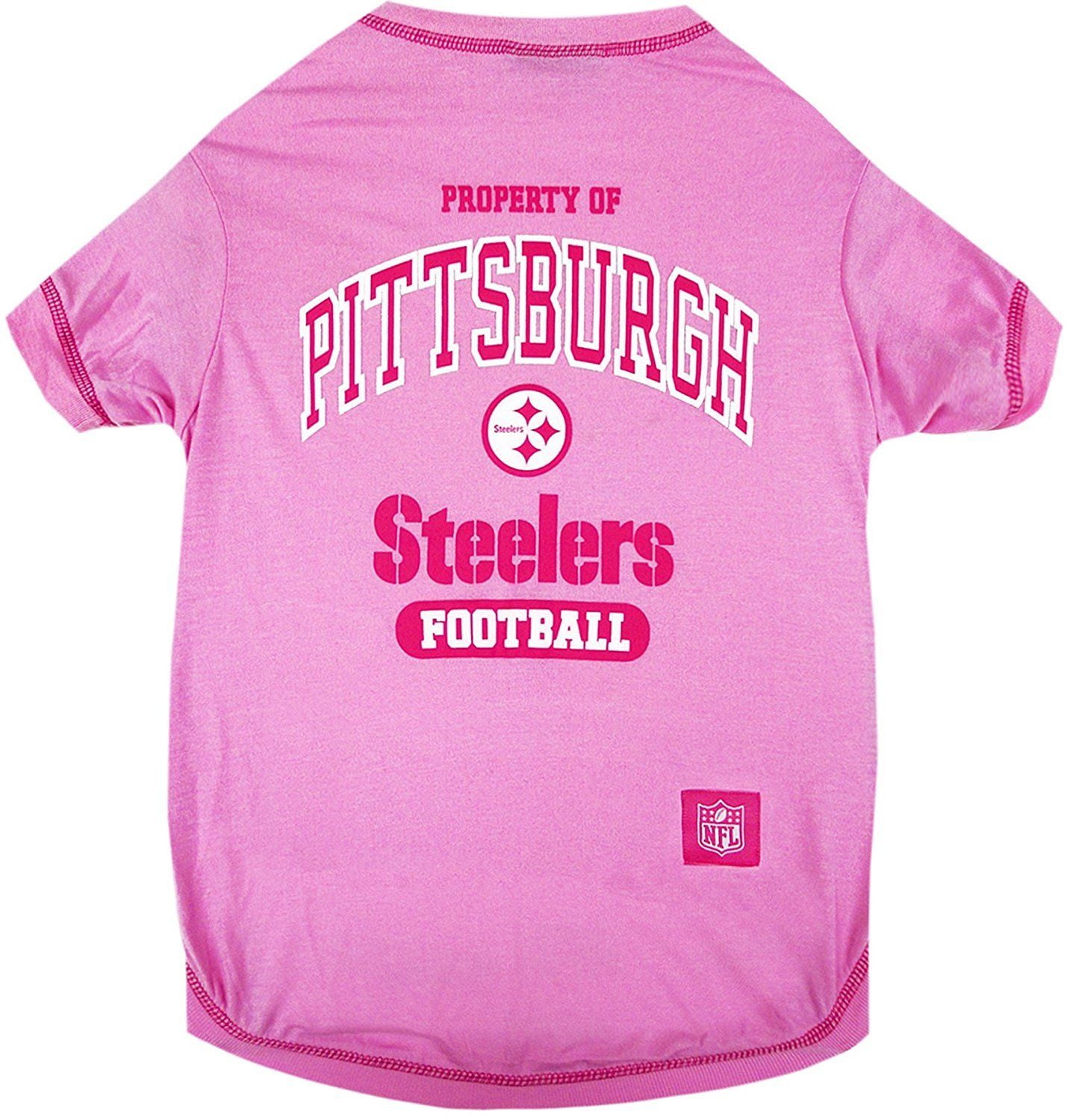 Pets First NFL Pittsburgh Steelers Pink Tee Shirts for DOGS & CATS ...