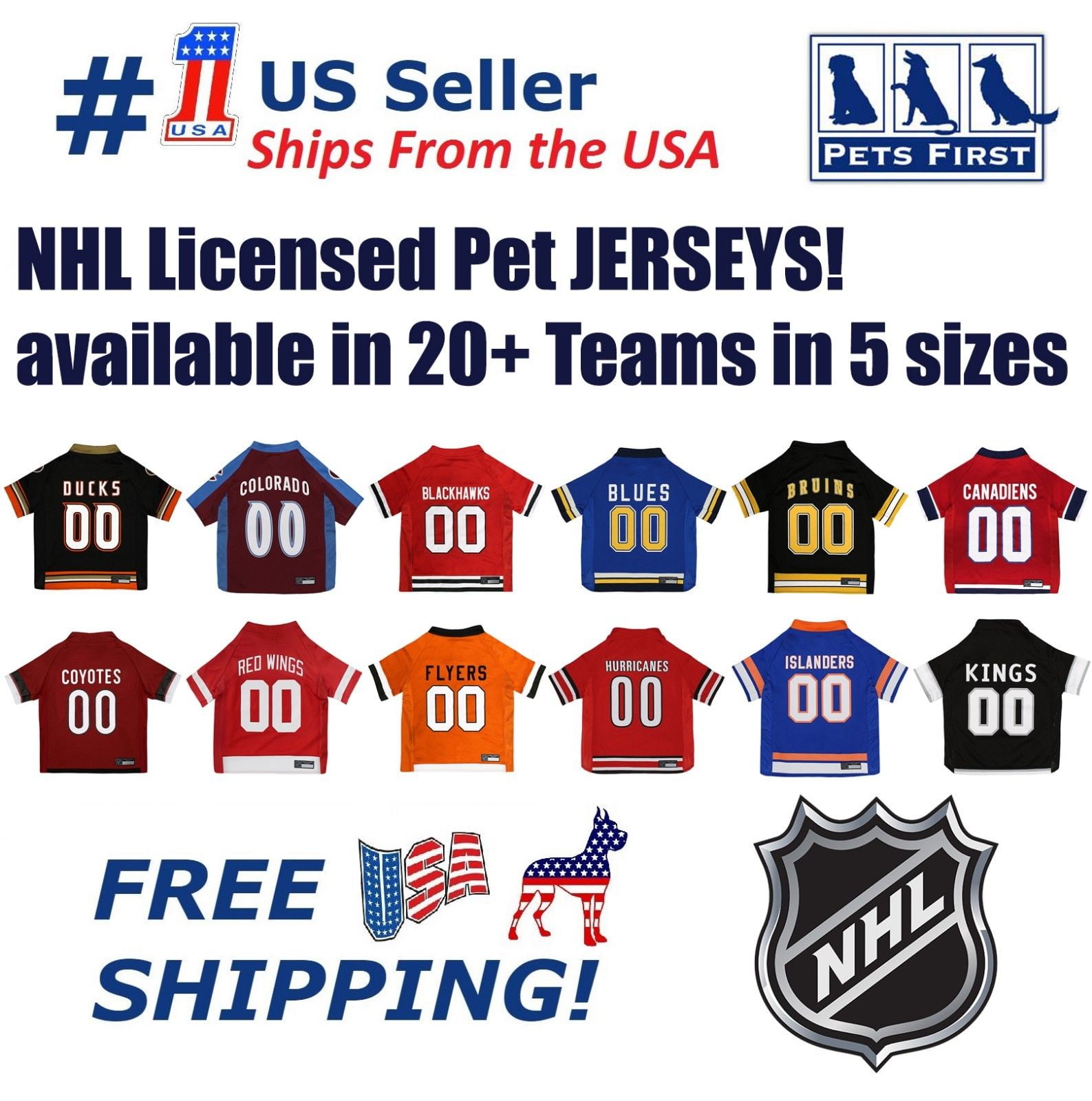 Pets First NHL San Jose Sharks Dog Jersey, Blue, X-Small, Sports Outfit ...