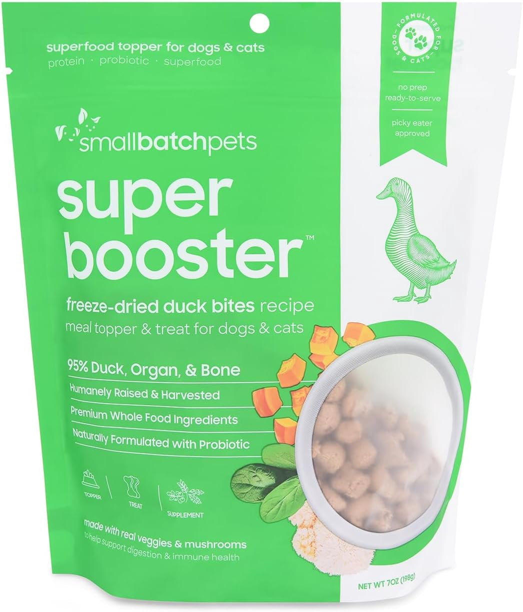 Pets Freeze-Dried Super Booster Duck Bites For Dogs & Cats, 7 Oz, Made ...