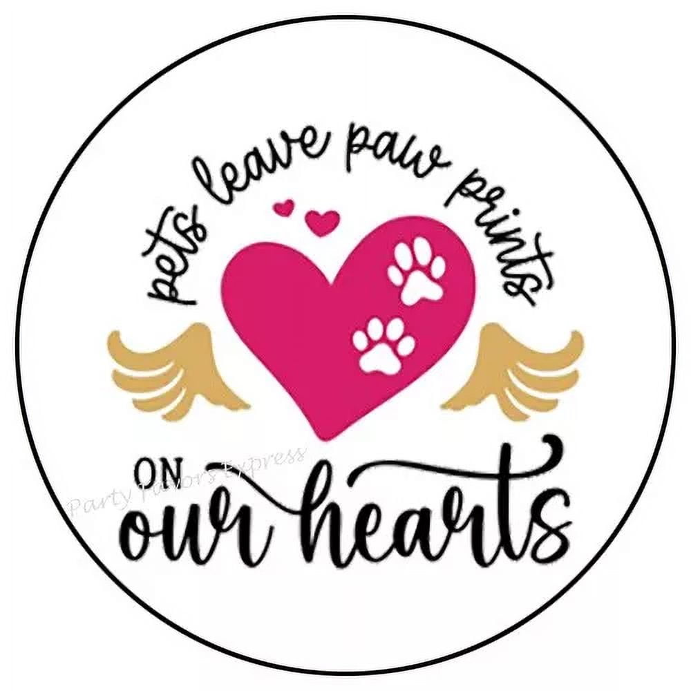 Pets Leave Pawprints On Our Heart Sticker Party Favors Sticker Envelope ...