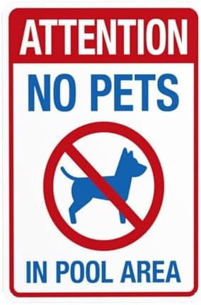 No Pets In Pool Area Sign with No Dog Symbol Warning,Pool Rules ...