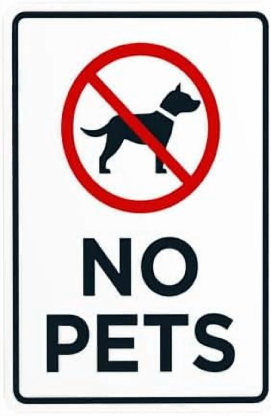 No Pets With Prohibited Graphic Warning Sign, Door Security Metal Signs ...