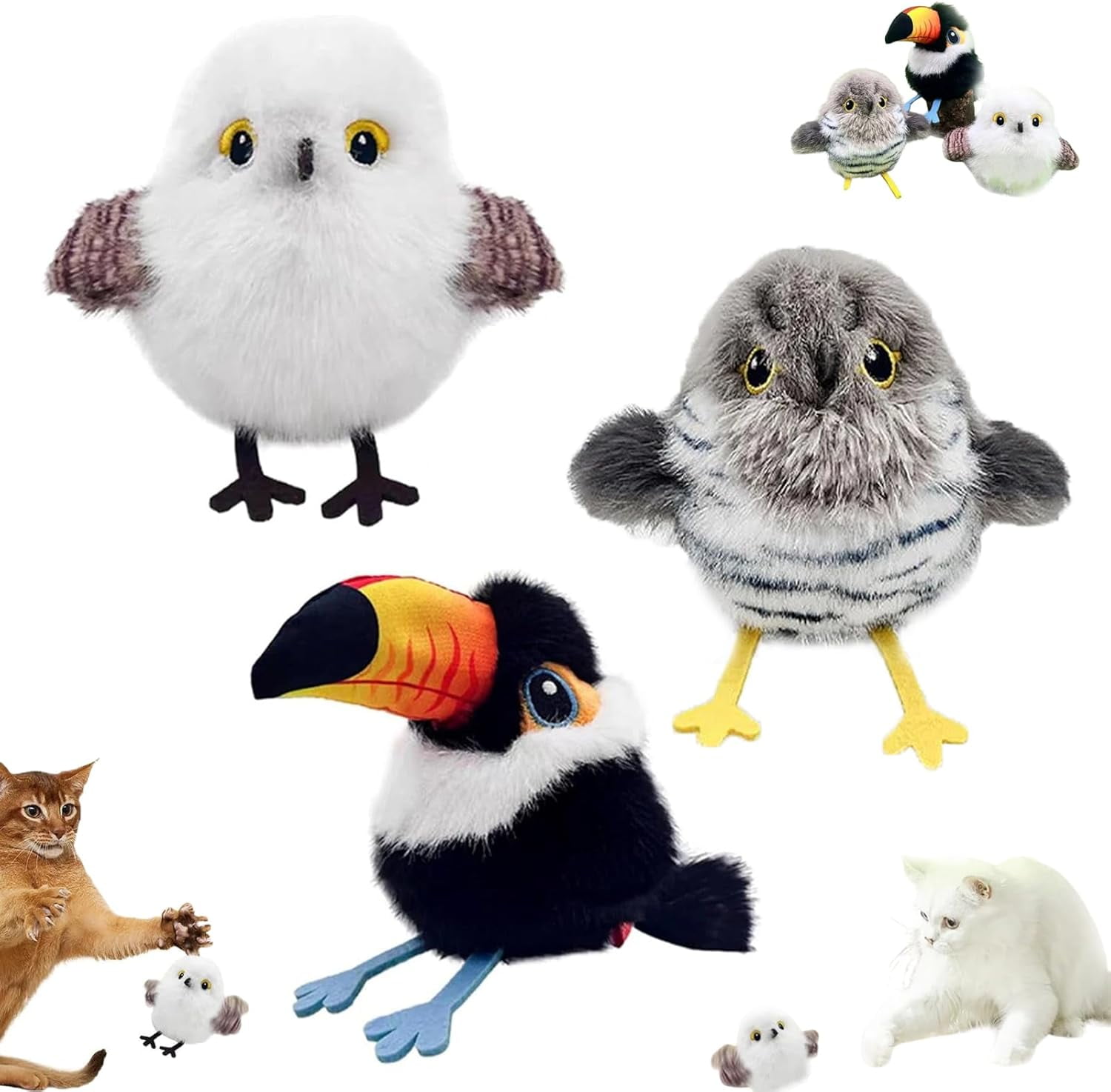 Pets Rechargeable Flapping Bird Cat Toy, Meowvo Interactive Cat Toys ...