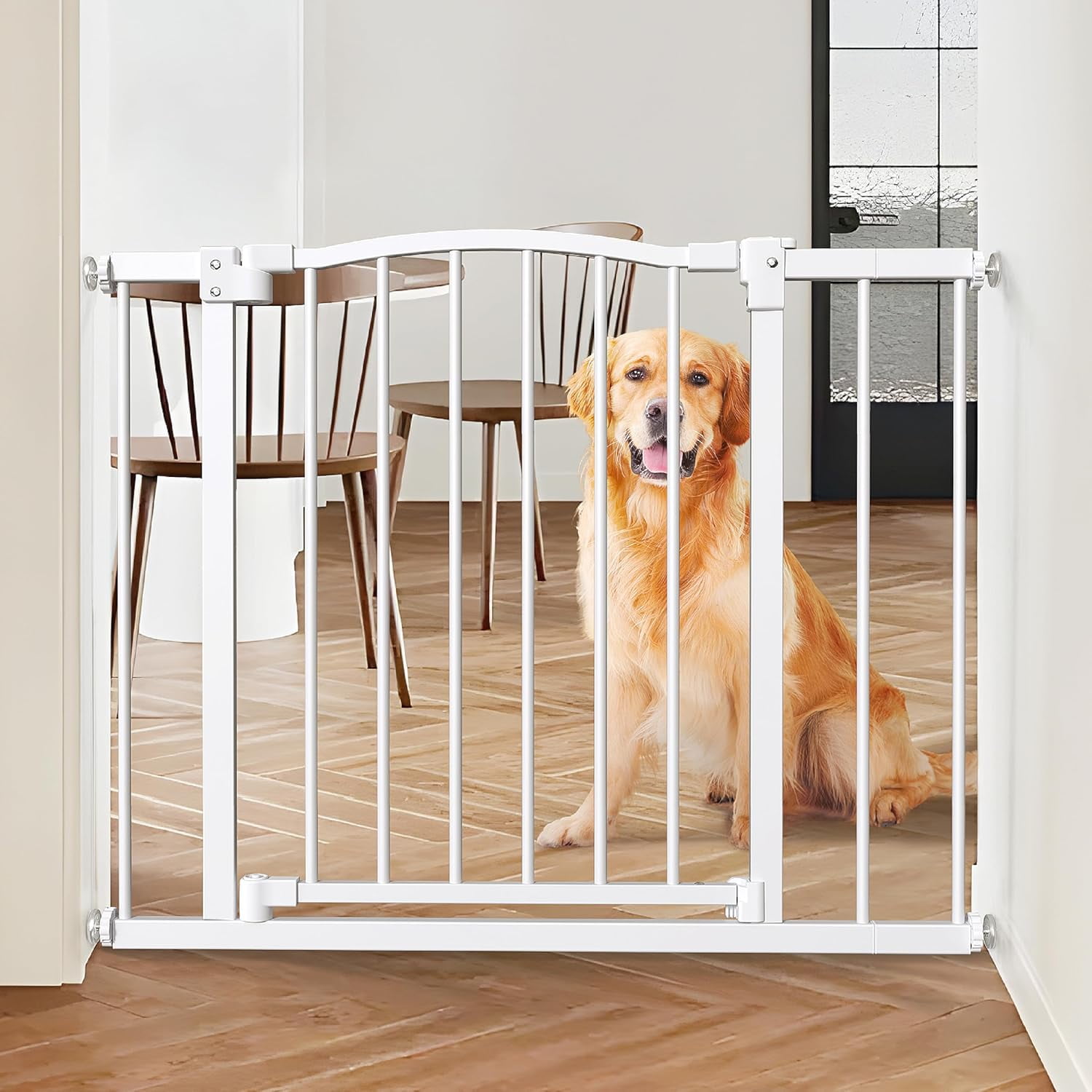 Pets TUFF Great Gates Pet Gate - Durable Steel Gate for Stairs - Self ...