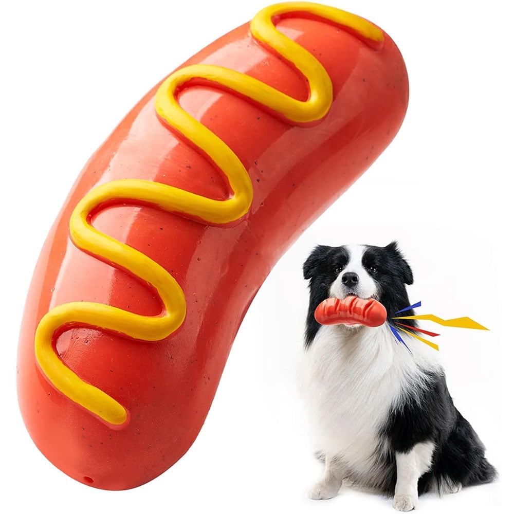 Pets Toys for Aggressive Chewers,Durable Indestructible Dog Chew Toys,Hot Dog Teeth Cleaning ...