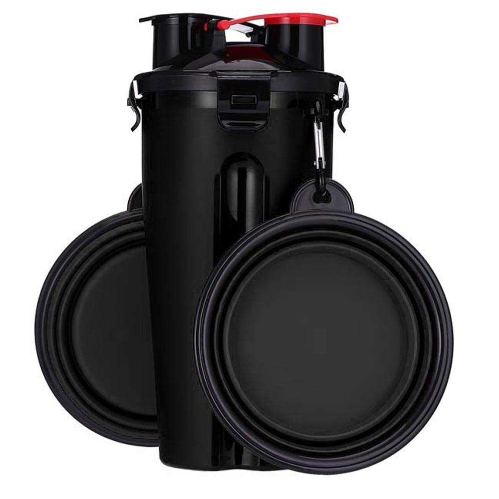 Pets go out dual water food cup Portable drinking water bottle kettle ...