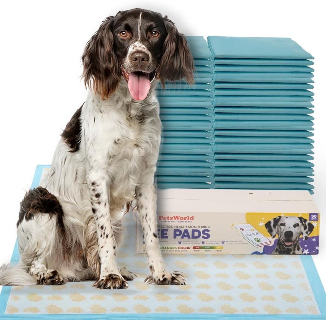 PetsWorld 36x36 Inch Health Monitoring Dog Pee Pads – 100 Count |Color ...