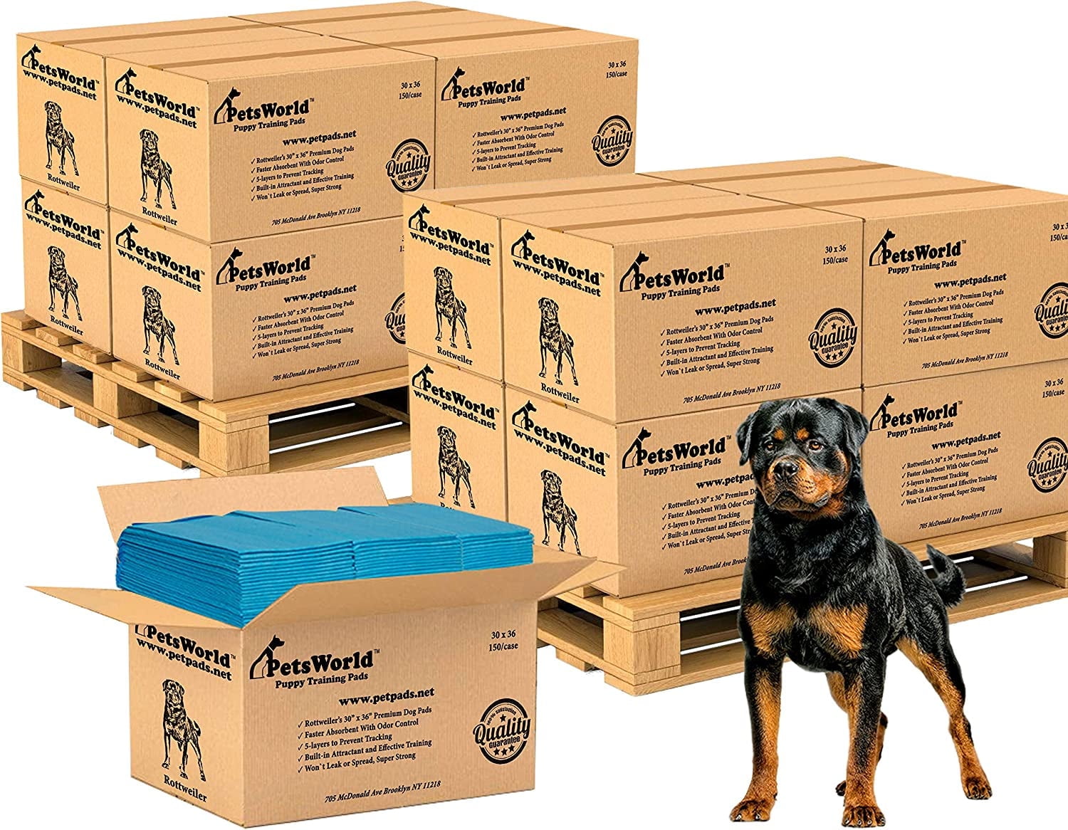 PetsWorld Extra Large Potty Pads for Dogs (30x36 inch) 2400 Count, 5 ...