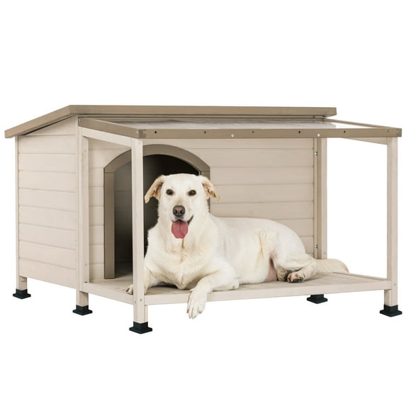 Petsfit Dog House, PVC Asphalt Roof Dog House for Large Dogs ...