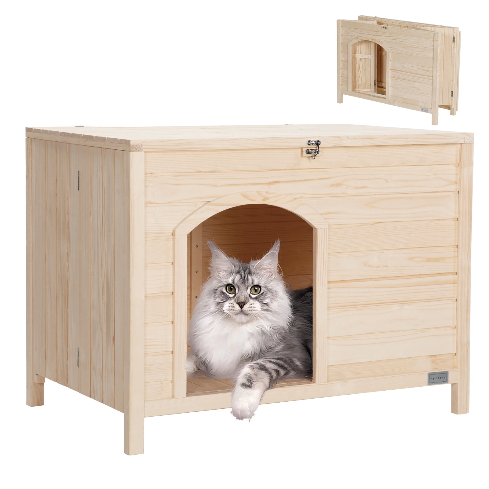 Petsfit Large Cat Litter Box Furniture Hidden,No Tools Required ...