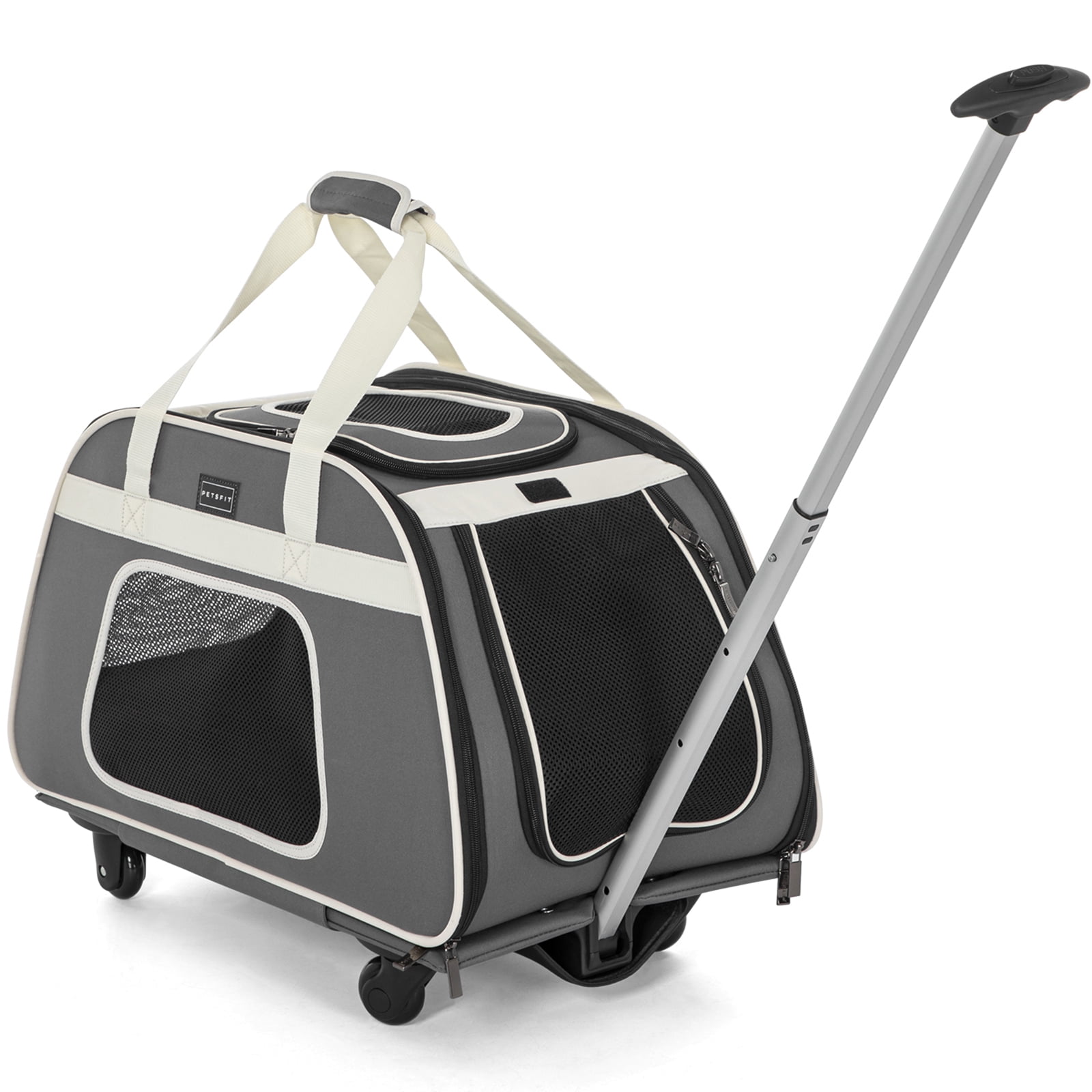 Petsfit Large Pet Carrier with Wheels Designed for 2 Small Dogs ...