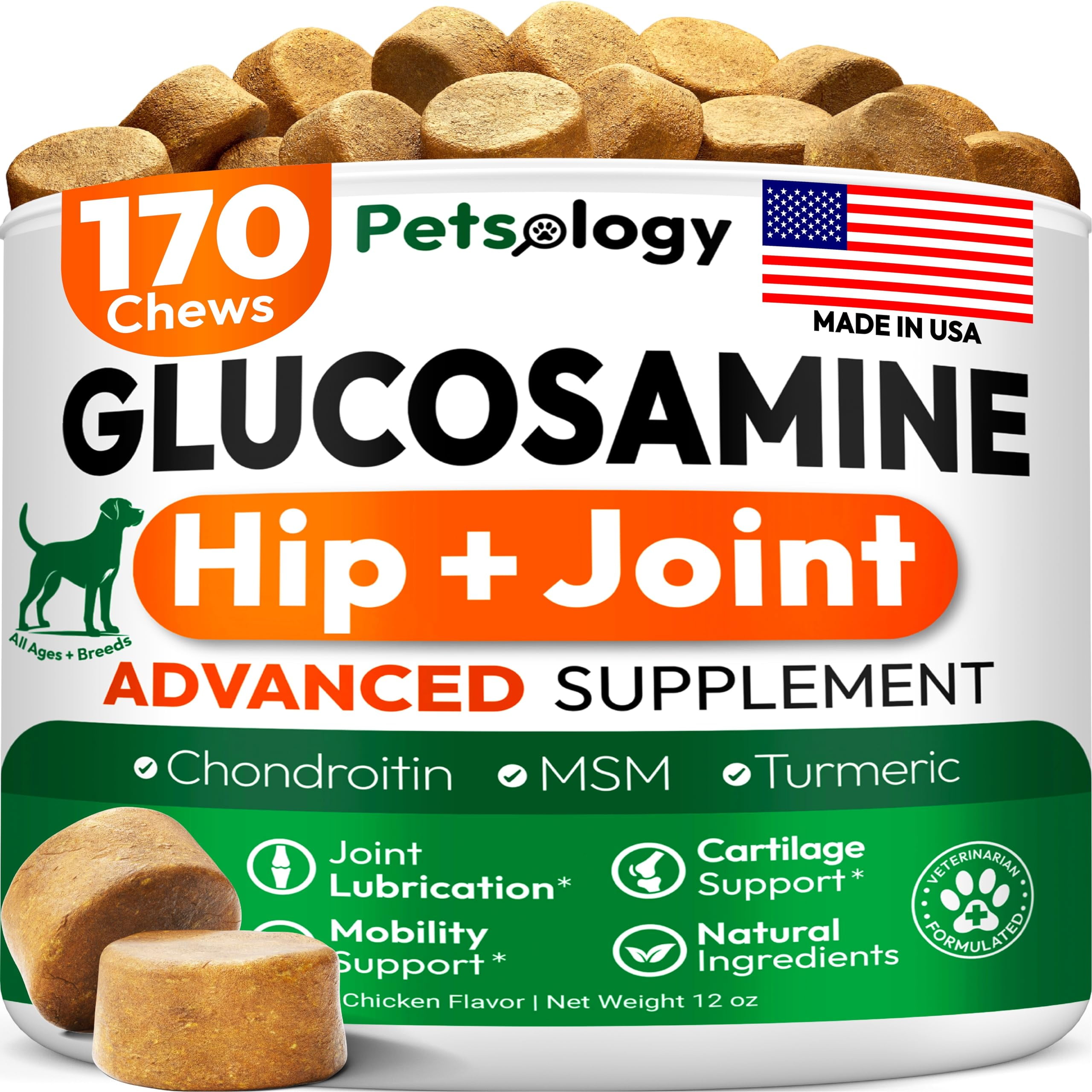Petsology Glucosamine for Dogs TSF6 - Hip and Joint for Dogs - 170 ...
