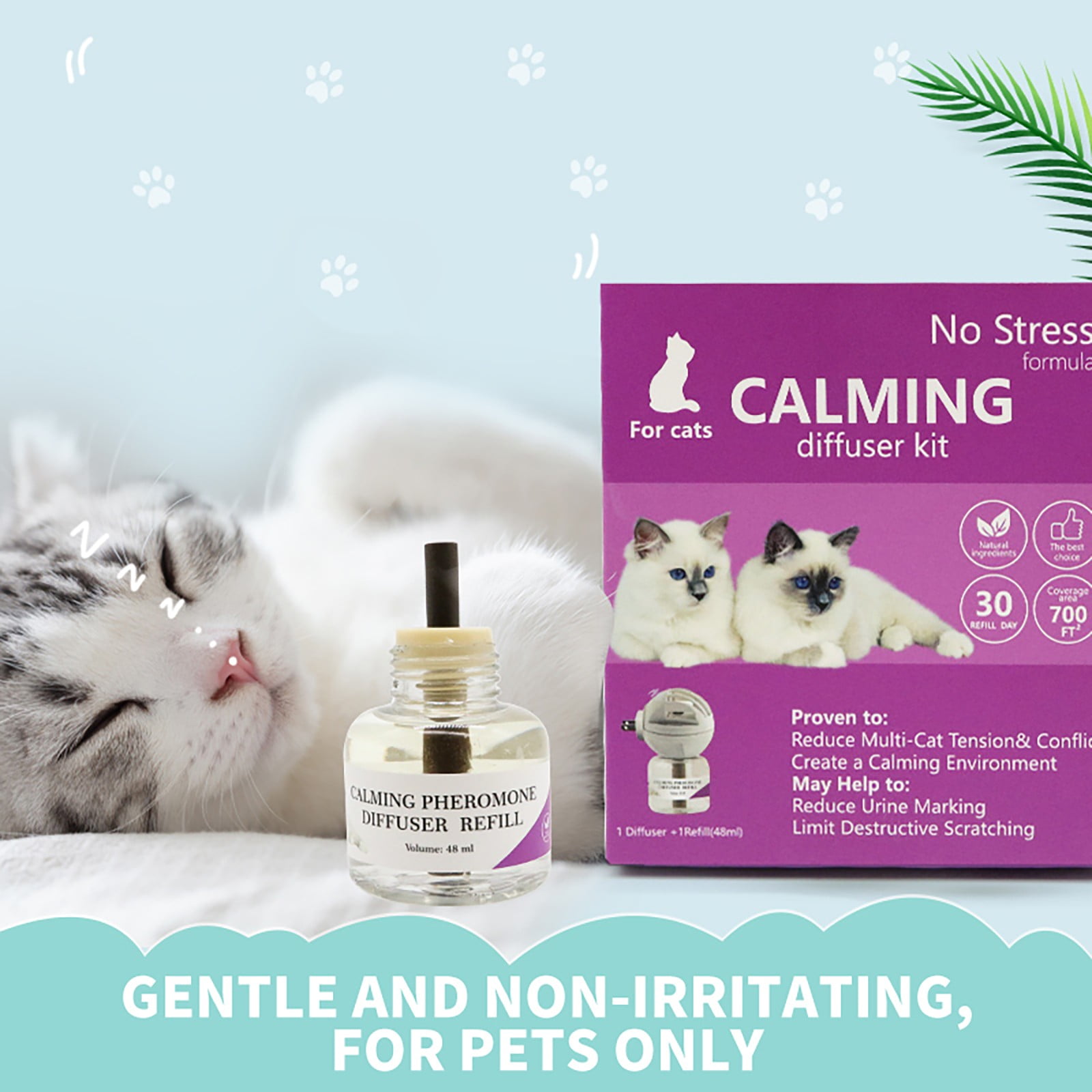 Petsy Itch And Allergy Plus,Cat Soothing Pheromone Set - 1 Diffuser + 2 ...