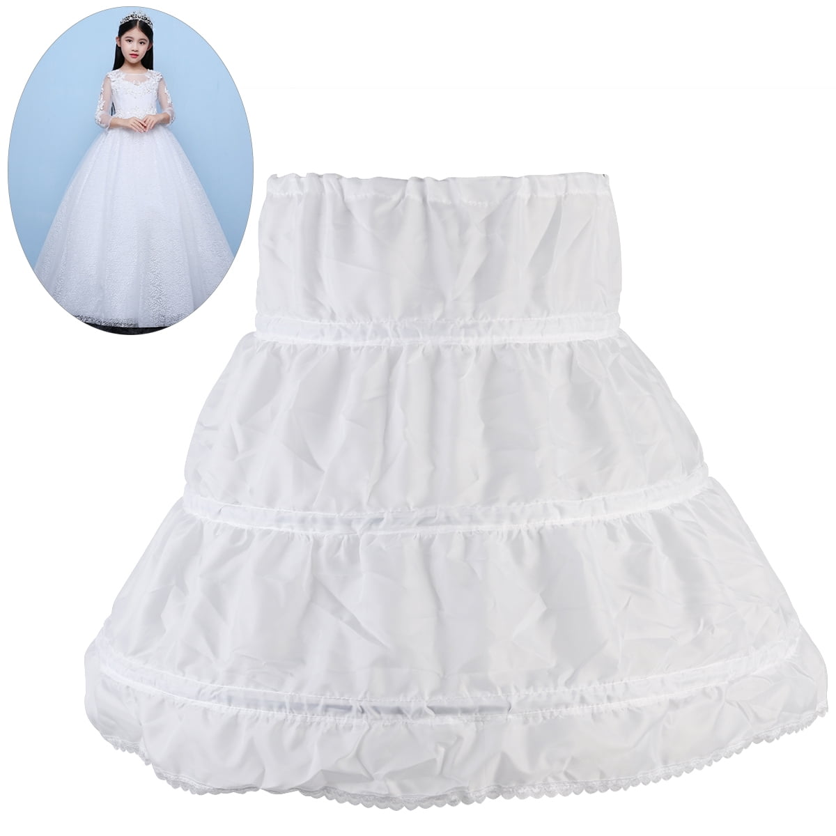 Petticoat Girlscrinoline Skirt Girl Flower Hoop Half 3 Hoops Poodle ...
