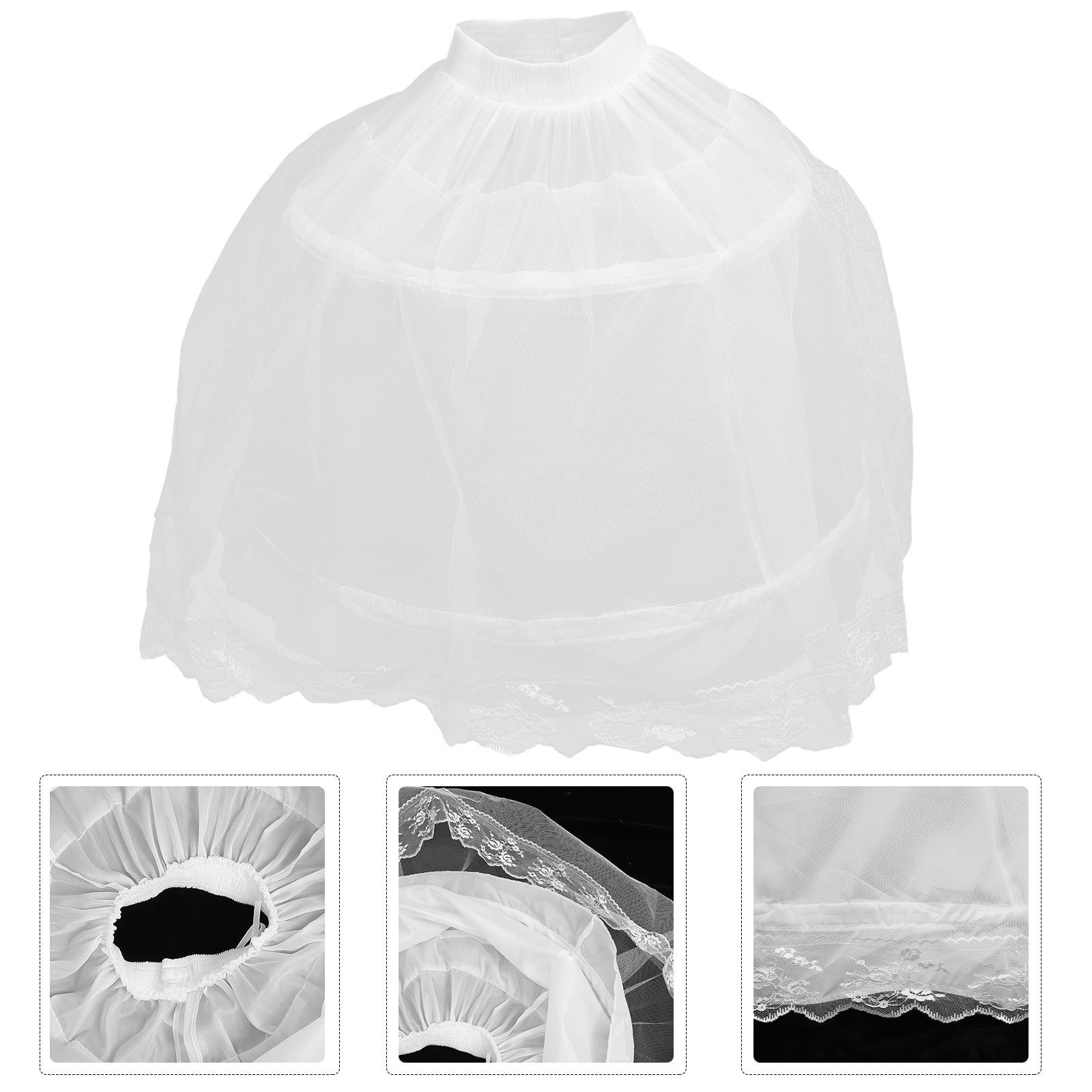 Petticoat Tutu Skirt White Underskirt Flower Crinoline Skirts Gowns ...