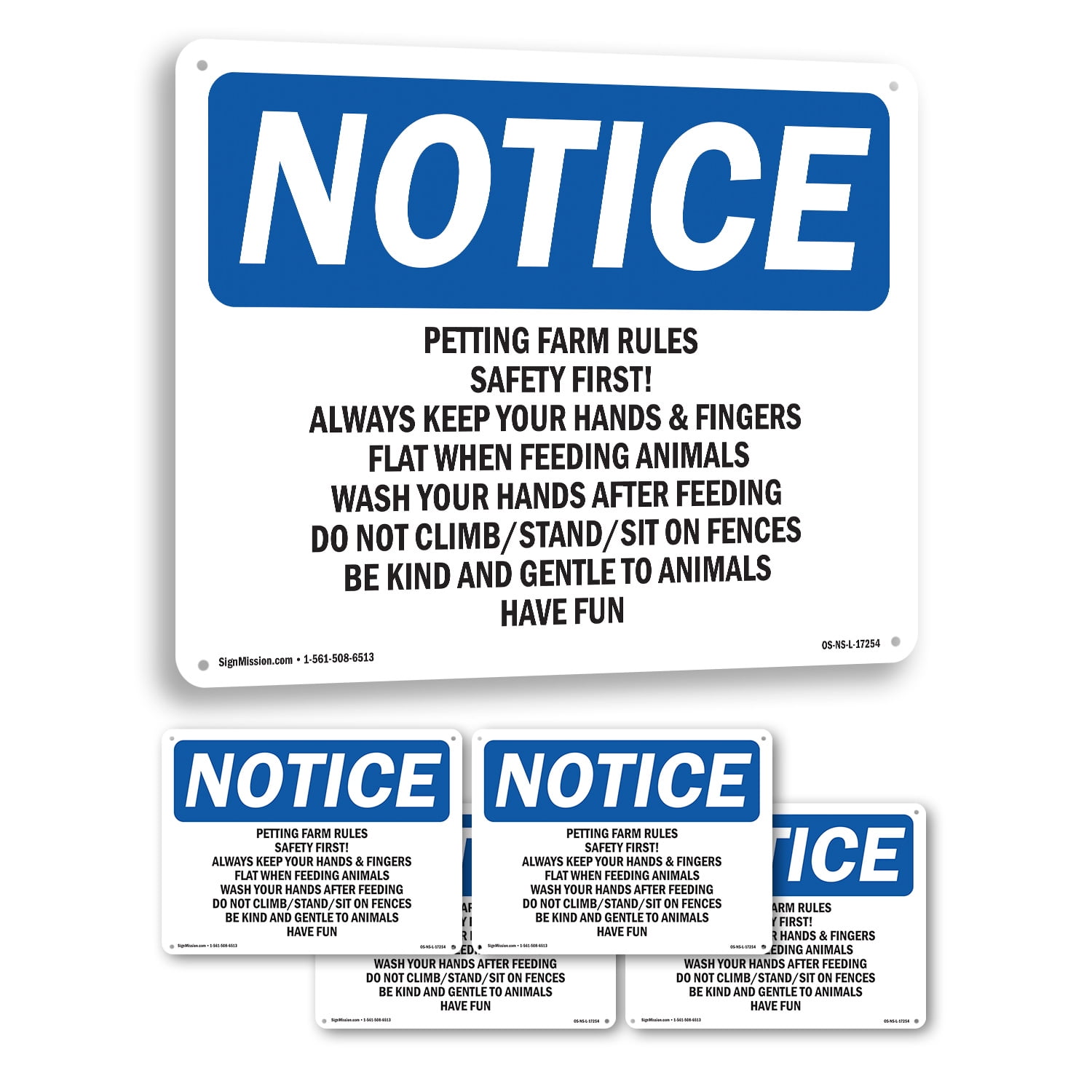 Petting Farm Rules Safety First Always OSHA Notice Aluminum Sign 24 ...
