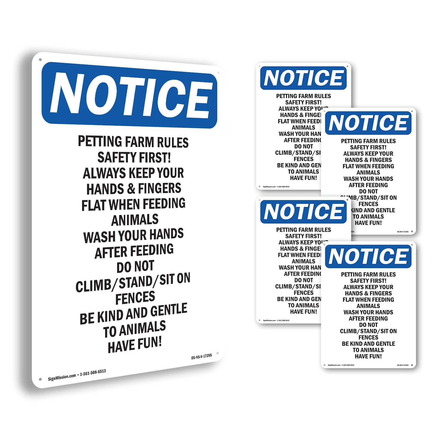 Petting Farm Rules Safety First! OSHA Notice Rigid Plastic Sign 24 Inch ...