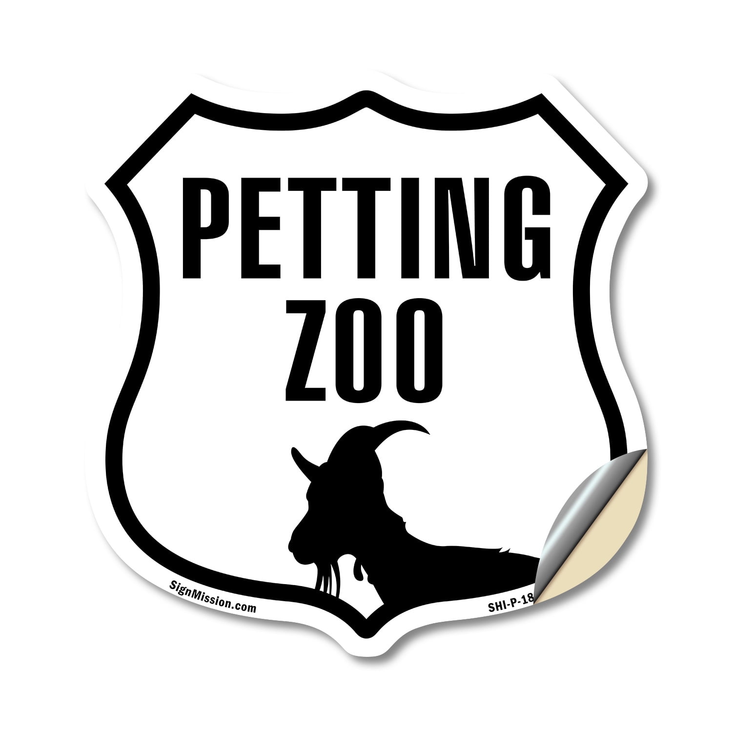 Petting Zoo (5 Pack) 4 inch X 4 inch Shield Shaped Heavy Duty 3.2 mil ...