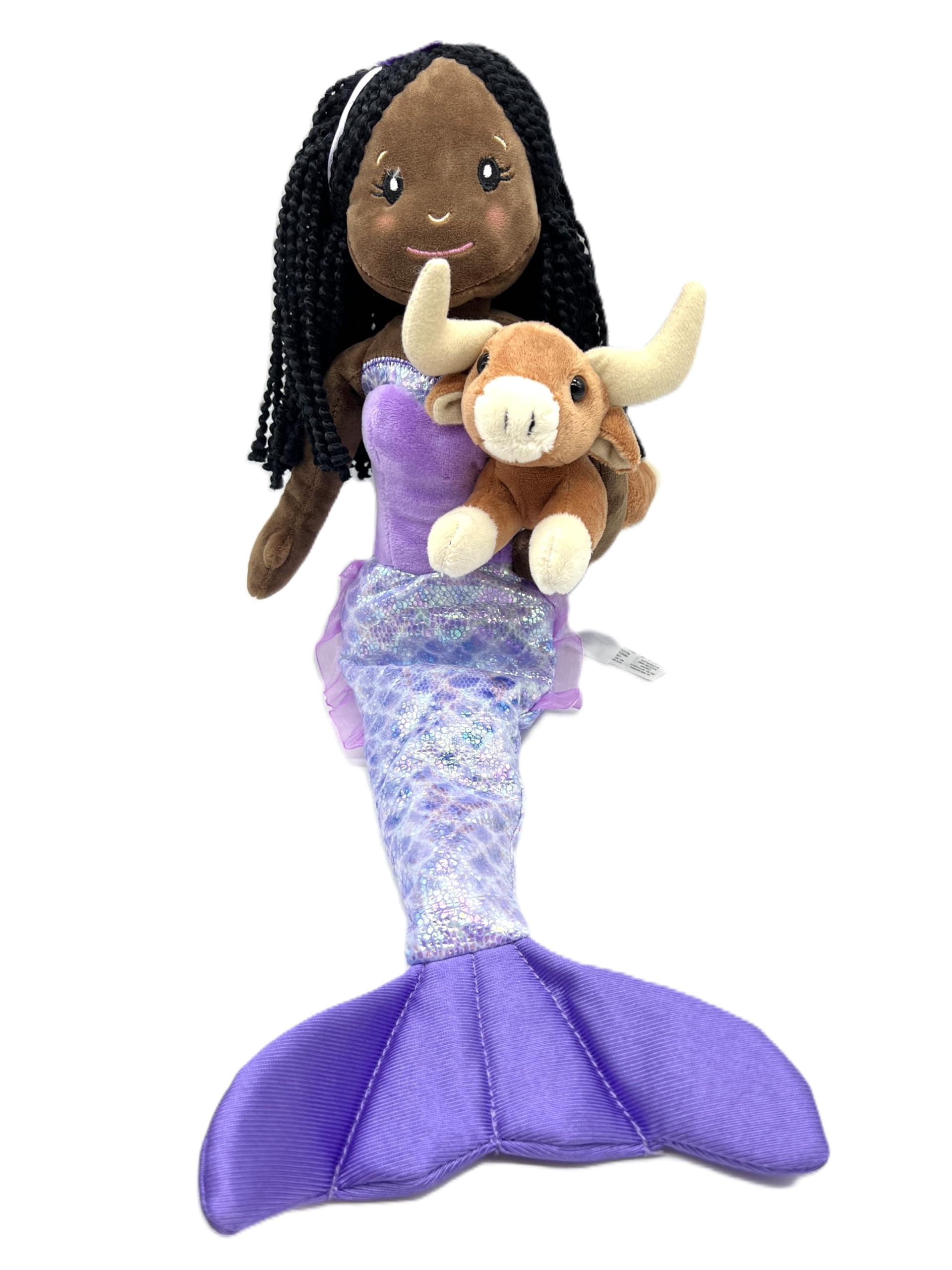 The Petting Zoo, Mermaid Doll with Longhorn Cow Stuffed Animal, Gifts ...