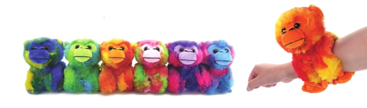 The Petting Zoo Tie Die Monkey Stuffed Animal Plushie Slap Bracelet ...