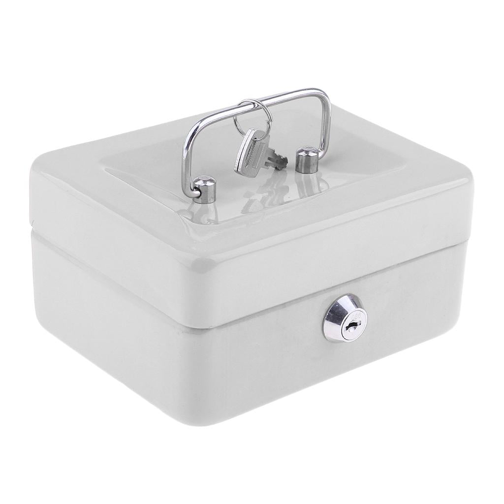 Petty Cash Money Box with Lock Metal Piggy for kids White - Walmart.com