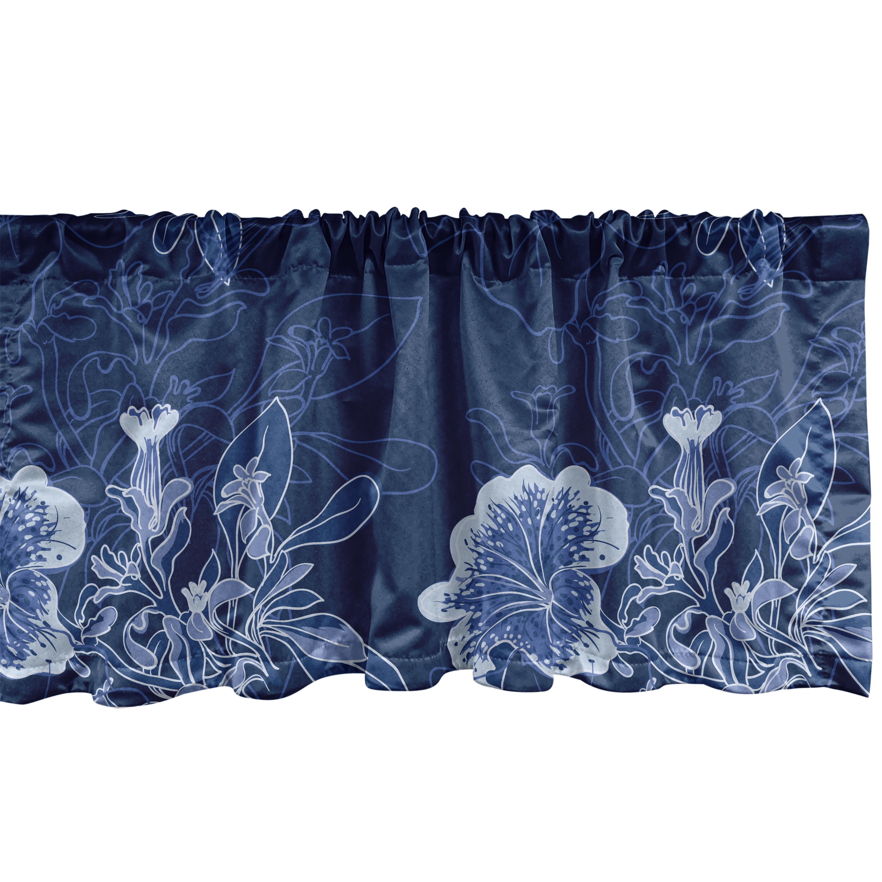 Petunia Artwork Window Valance, Winter Colors Delicate Floral Design ...