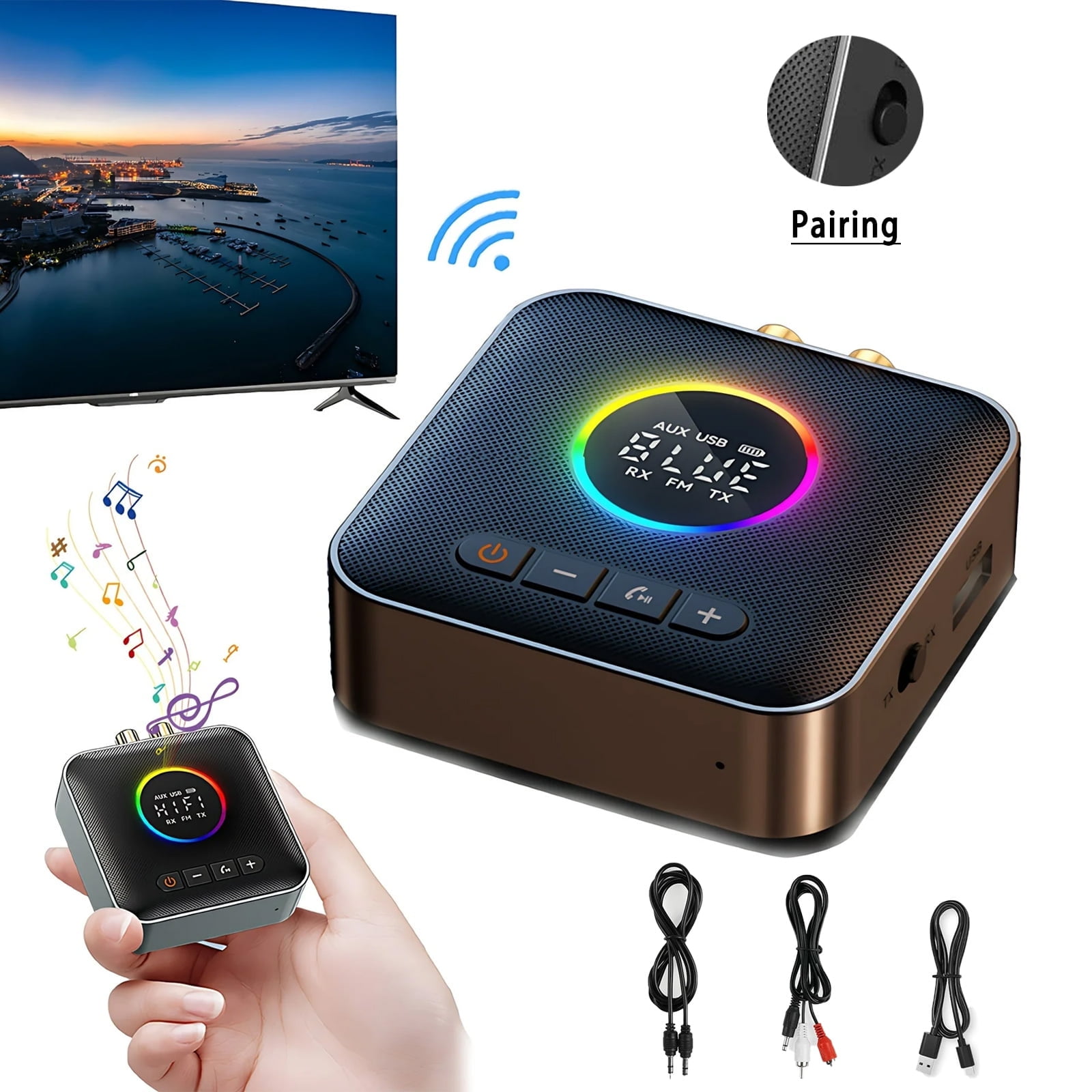 Petyoung 5.4 HiFi Receivers, 2-in-1 Bluetooth Transmitter & Receiver ...