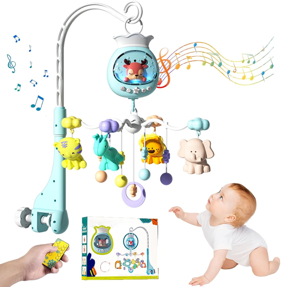 Petyoung Baby Crib Mobile with Music Lights, Baby Mobile for Crib ...