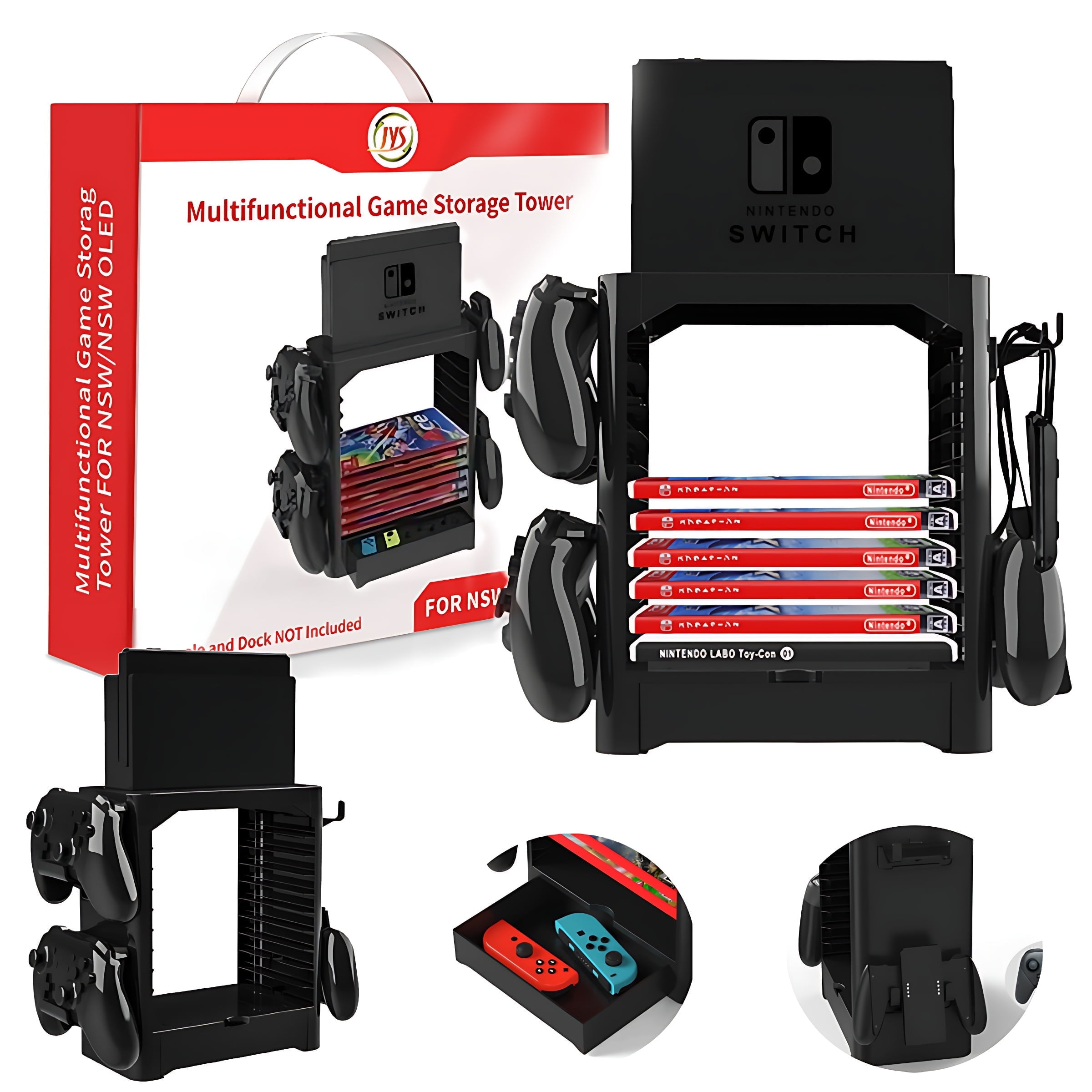 Petyoung Game Storage Tower, Storage Tower Compatible With Nintendo ...