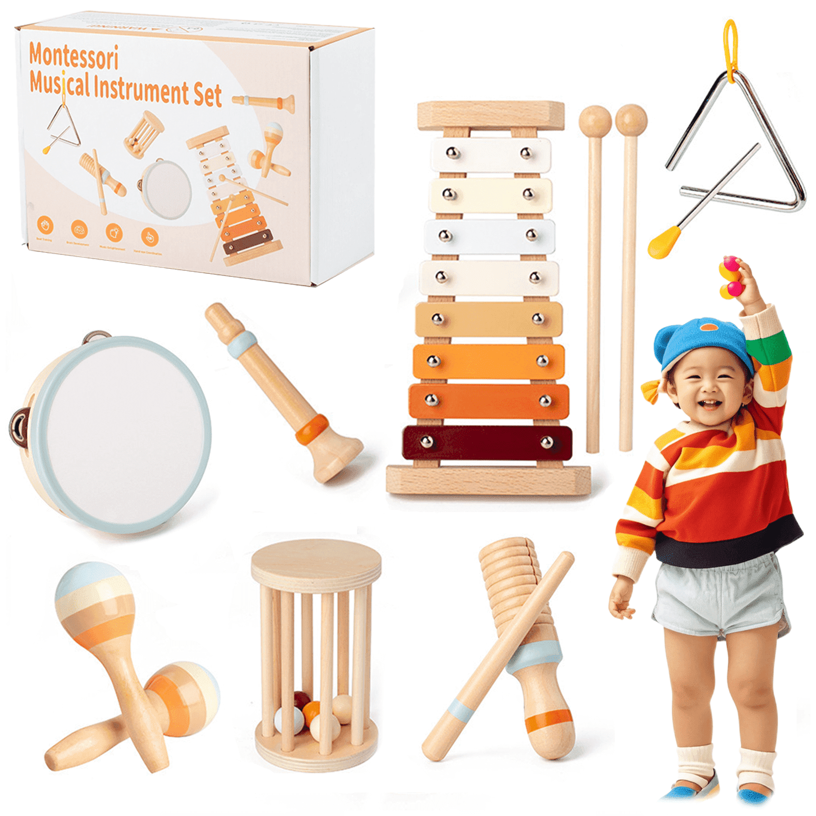 Petyoung Montessori Wooden Toy Instruments for Classroom Use - Walmart ...