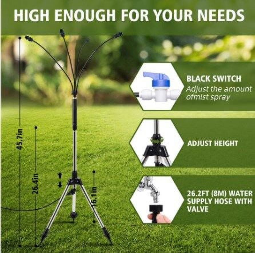Petyoung Standing Misters for Outside,Adjustable Height 4.1 FT Stand ...