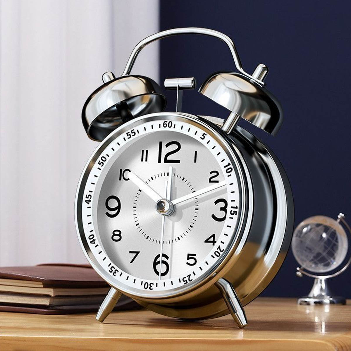 Petyoung Super Loud Alarm Clock for Heavy Sleepers Adults, Metal 4 ...