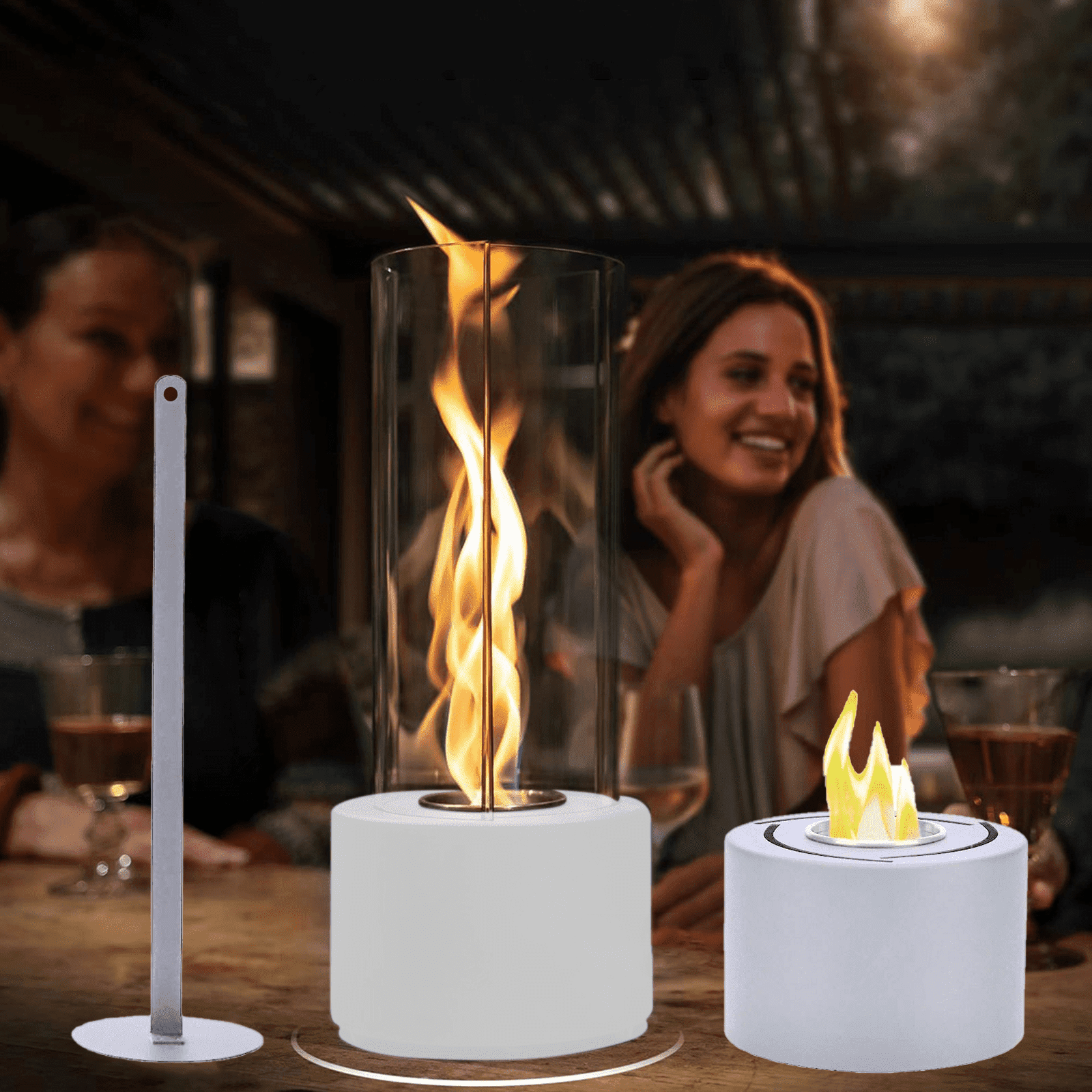 Petyoung Indoor / Outdoor Portable Tabletop Fire Pit,MiniFireplace ...